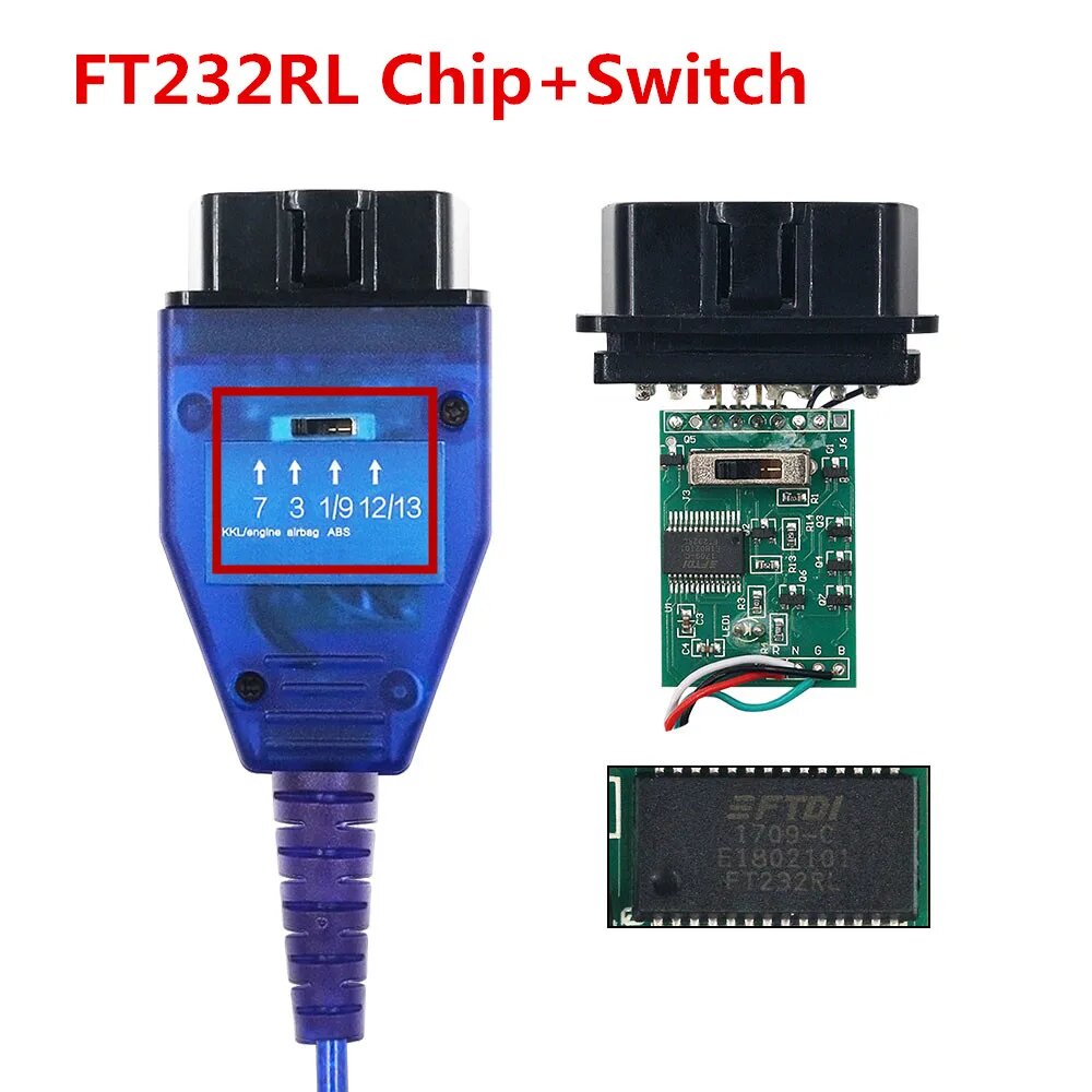 Для VAG COM 409.1 FTDI FT232RL V 409 Автомобильный диагностический кабель Автомобильный сканер ЭБУ Инструмент для многобрендовых автомобилей 4-позиционный переключатель Интерфейс FR232RL Switch