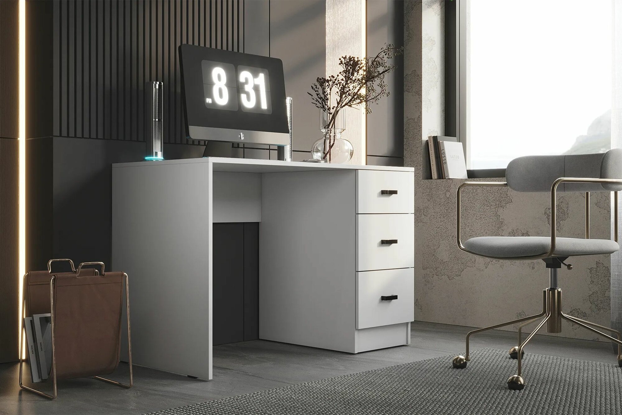 Стол письменный Модерн белый гладкий, 110х59х75 см (сборка универсальная)