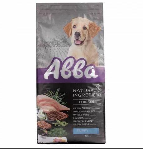 ABBA Natural Ingredients корм для щенков крупных пород с курицей