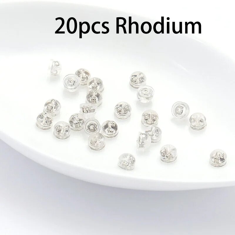 20pcs Rhodium Заглушки для сережек