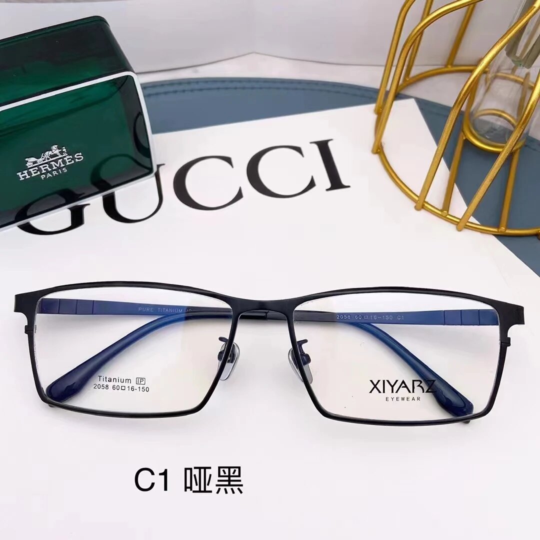 Мужские титановые очки Chashma 150 широкие с кристаллами Black