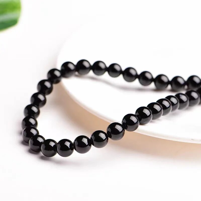 Бусины из черного кварца 6-12 мм 10 мм