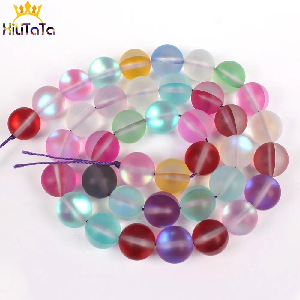 Бусины Xilitata кристаллы лунный камень 15 дюймов 8mm (approx 46pcs), Matte Colorful