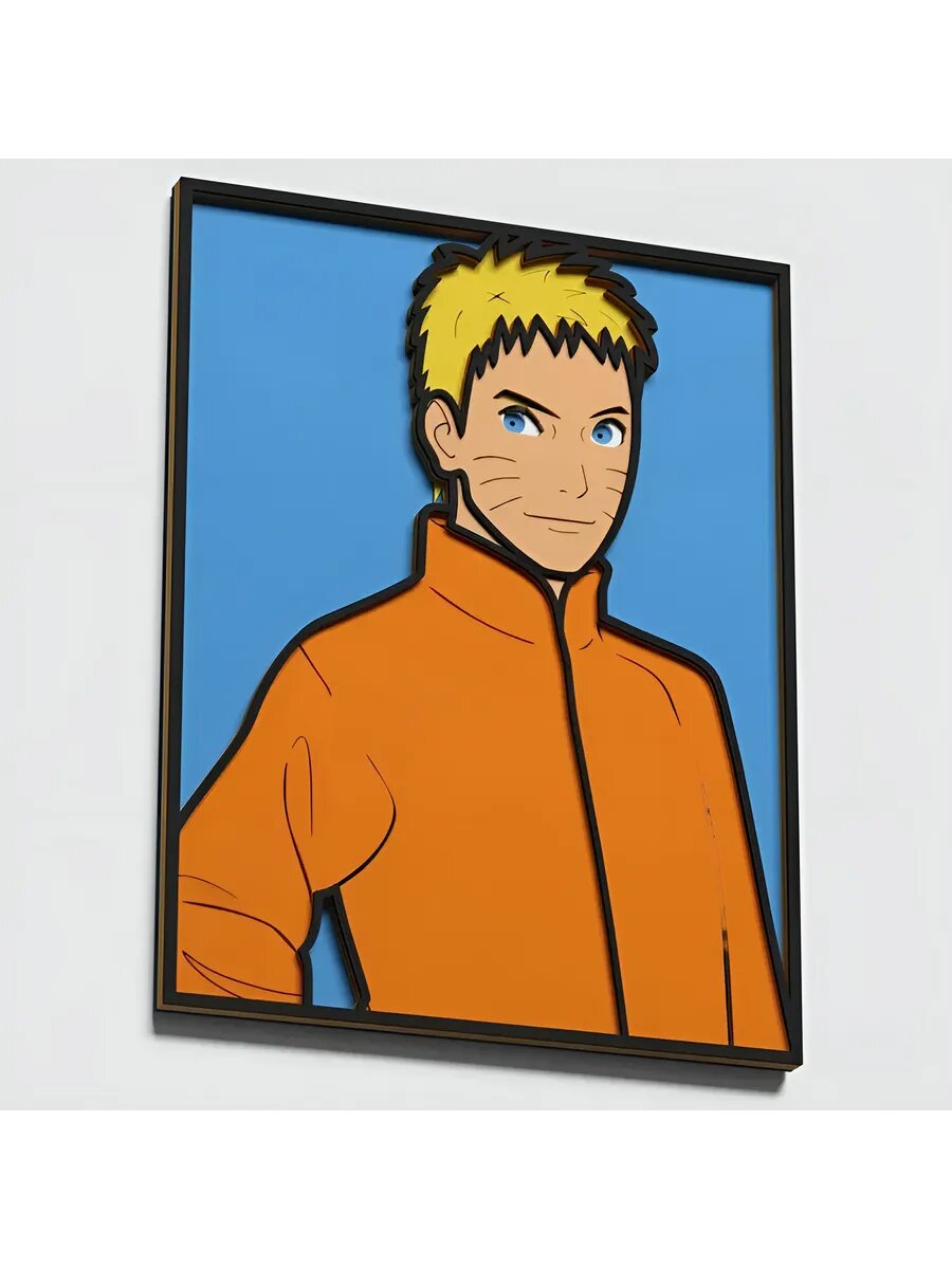 3D Картина по номерам из дерева Наруто, 23x30 см