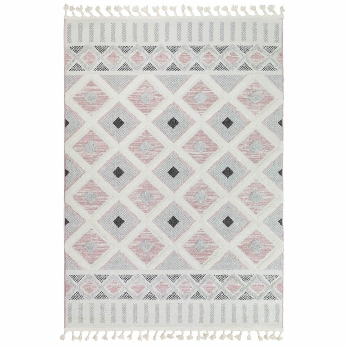 Ковер 1.2x1.7м Турецкий Ozkaplan Karpet VICENZA дизайн B0242A ANTHRACITE-PINK