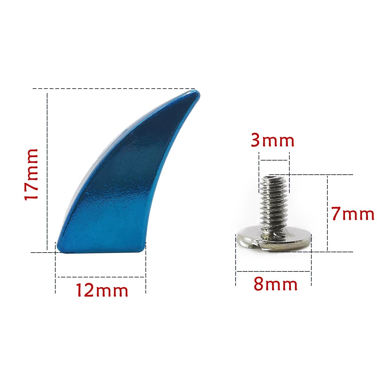 Голубая угловая шпилька 12x10.8x17mm