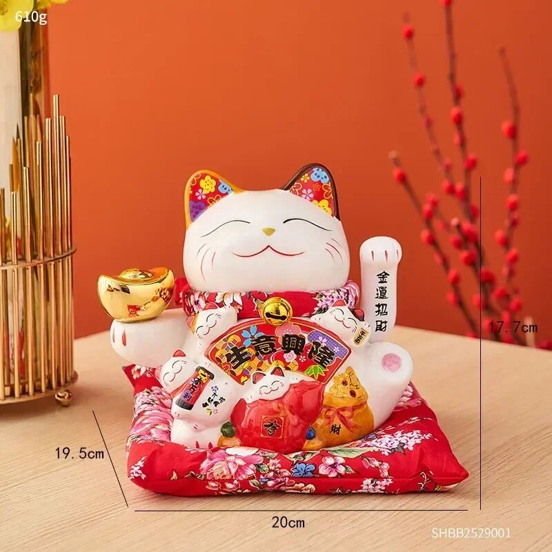 Керамическая манеки-неко Lucky Cat, 17.7 см, цвет 6