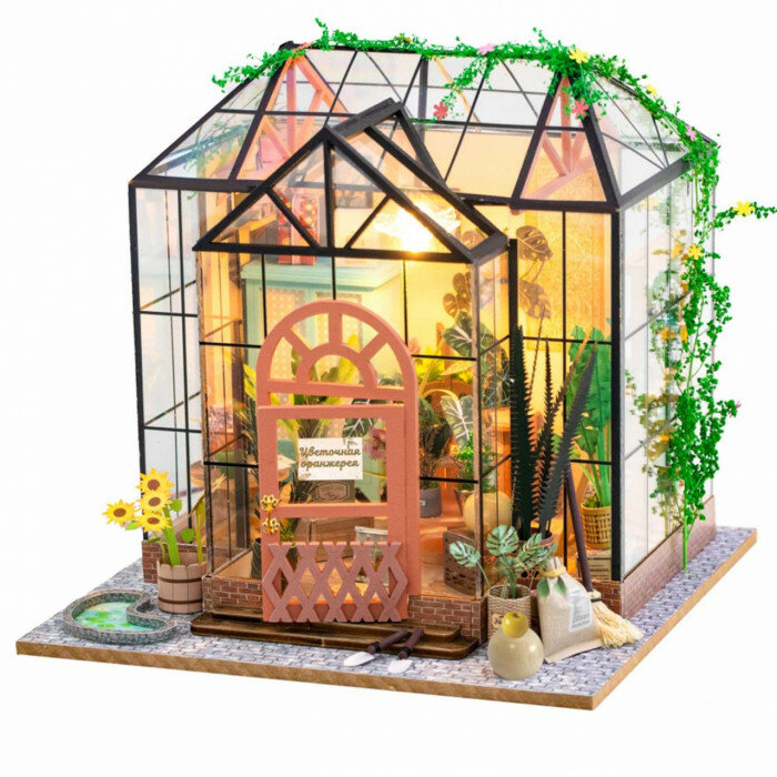 Румбокс книжный, интерьерный конструктор MiniHouse Цветочная оранжерея