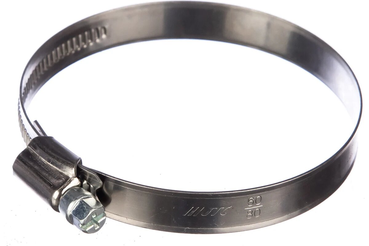 JTC-ZN80 Ленточный червячный хомут 060-080мм из нержавеющей стали, для стальных труб