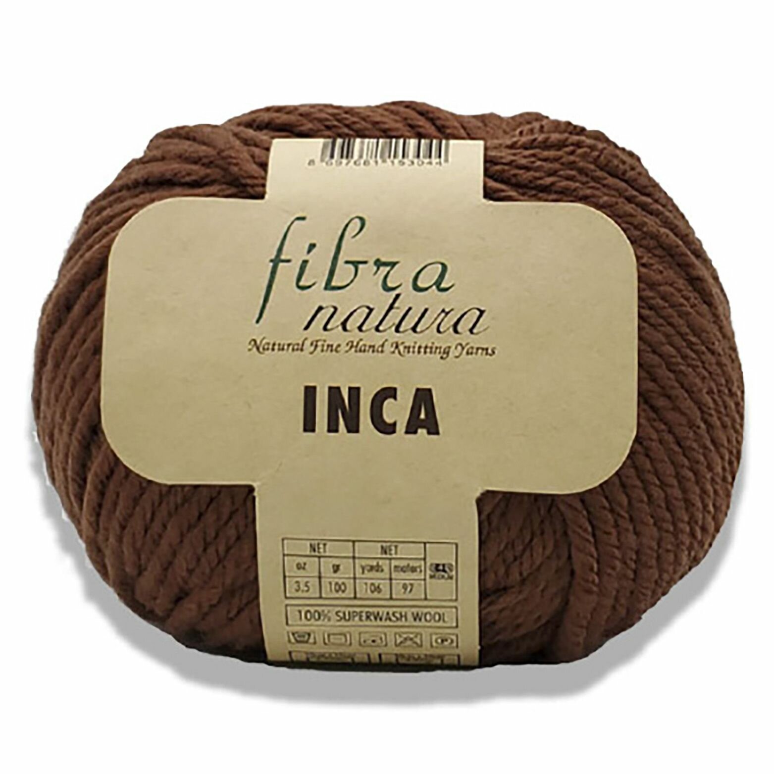 5 Мотков, Fibra Natura INCA, 100% Шерсть супервош / 100 гр. - 97 м, Цвет-43026