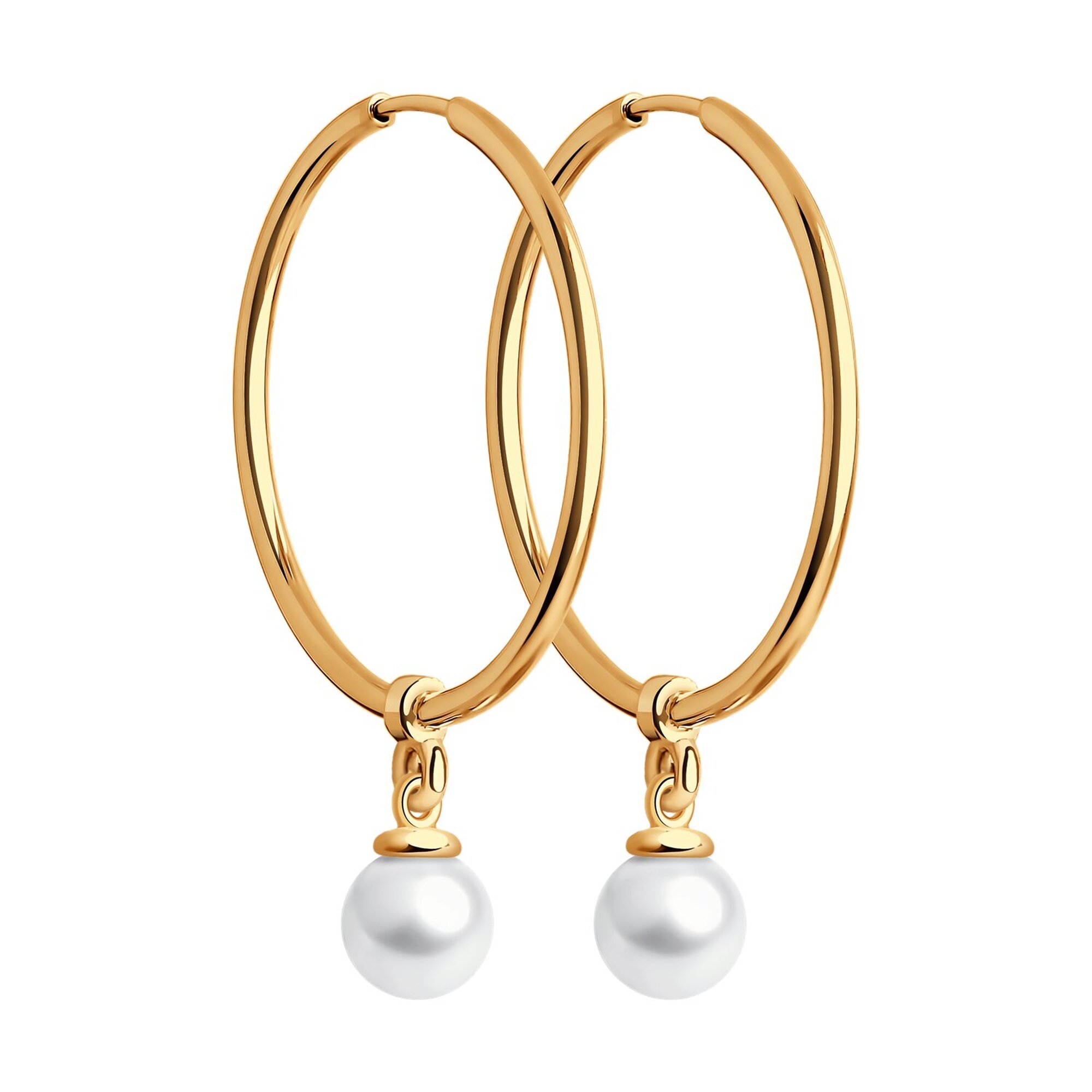 Серьги трансформеры, красное золото, 585 проба, жемчуг