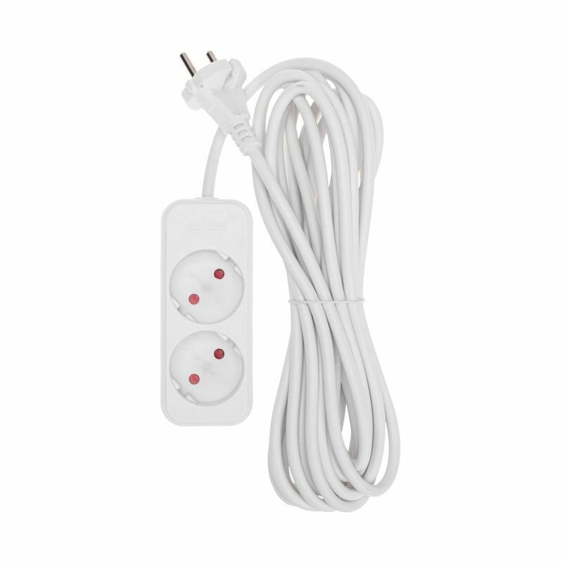 Удлинитель STANDARD 2 гнезда, 5м, 2х1,0мм , б/з, белый REXANT