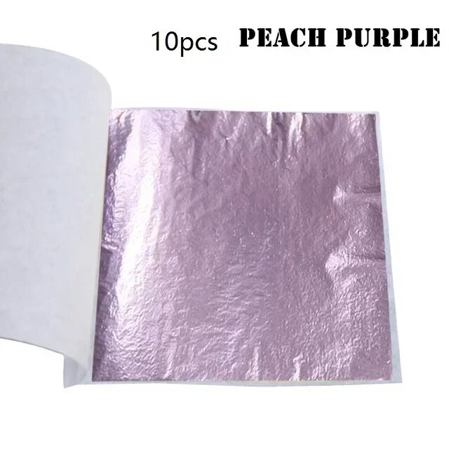 Блестящие 10 шт. листов с имитацией сусального золота (8x8,5 см, серебристая и красная фольга): незаметные для художников своими руками в поделок и украшении