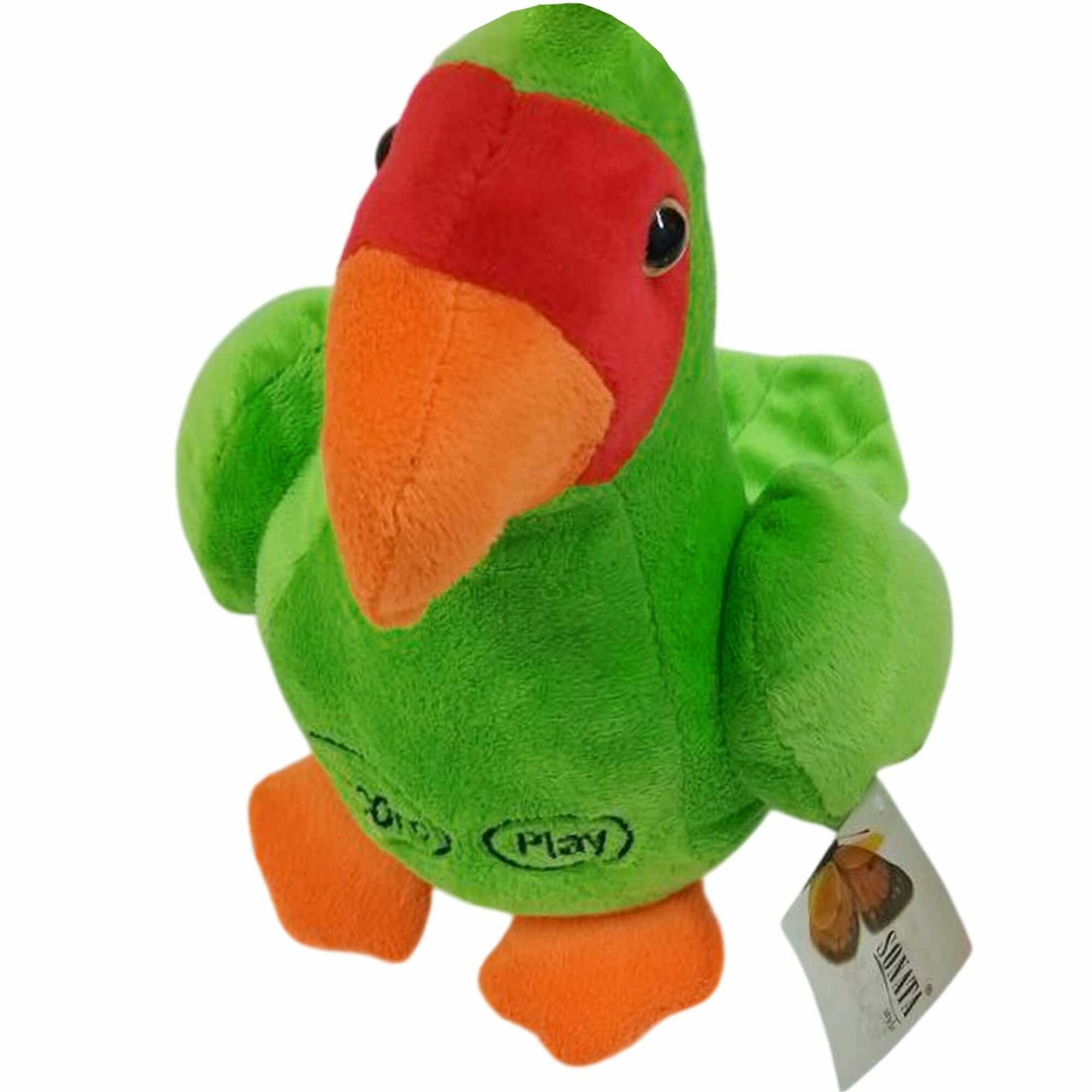 Мягкая игрушка с функцией записи голоса Попугай 23 см Sonata style