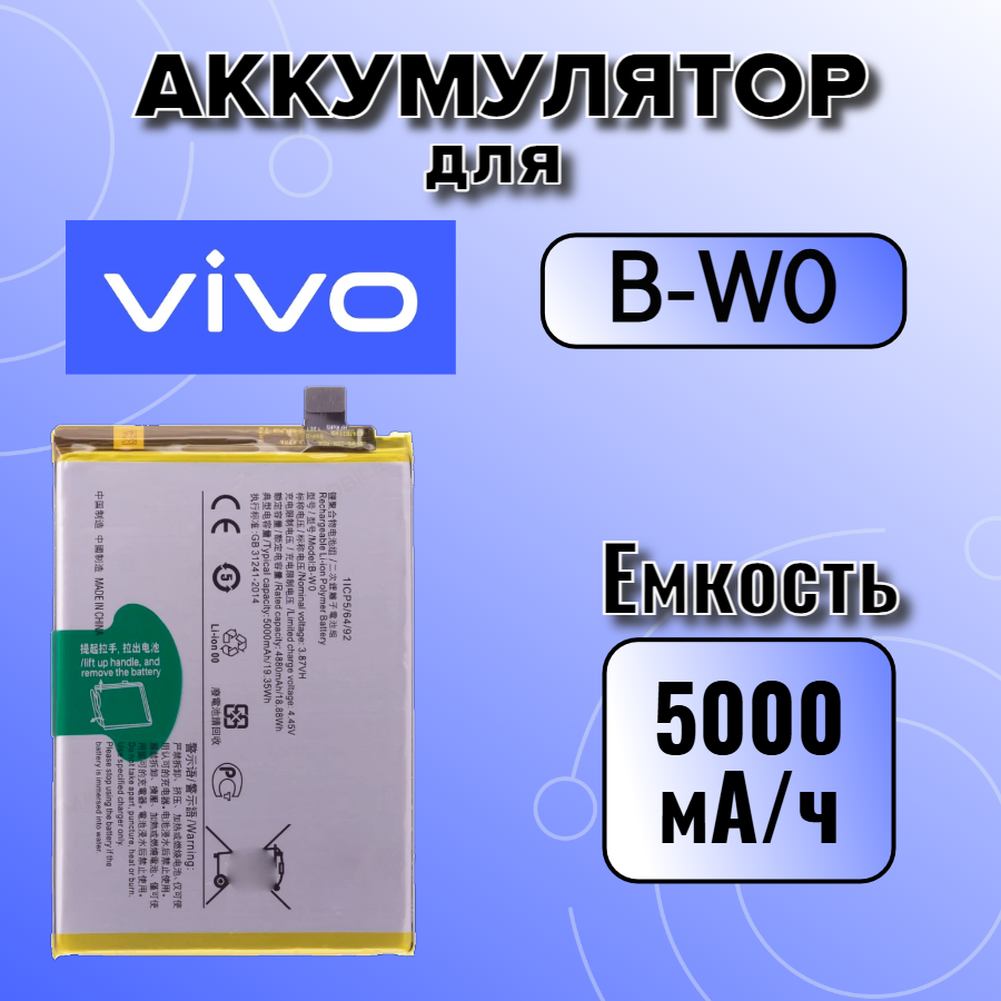 Аккумулятор для Vivo B-W0 (Vivo Y35 ) Premium, 5000 mAh