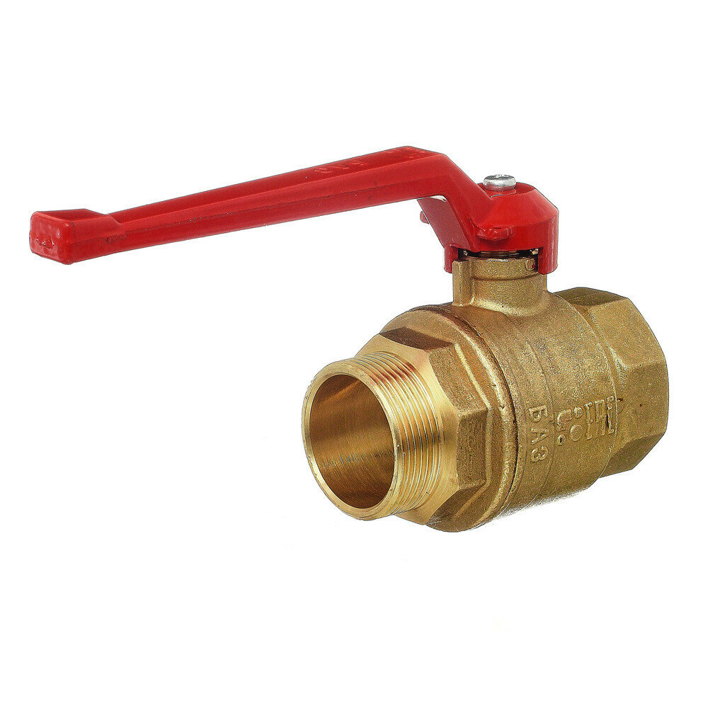 Кран шаровой латунный БАЗ Standart 1/2 ВРг х 1/2 НРш проходной ручка прямой БАЗ. А31.0.15.40