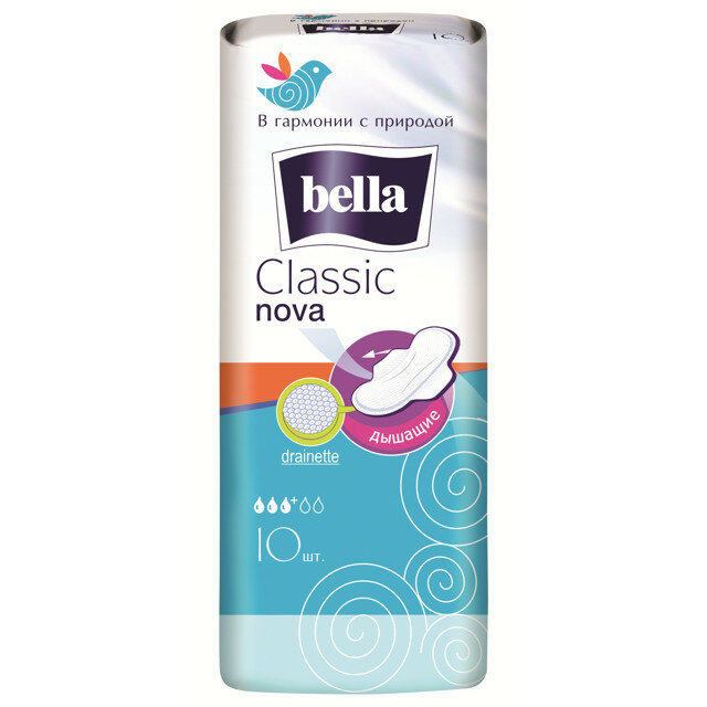 BELLA Classic Nova женские гигиенические прокладки 10 шт - ежедневного использования