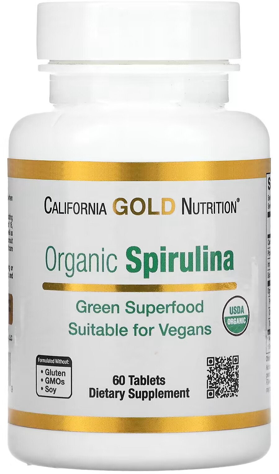 California Gold Nutrition Organic Spirulina таб, 500 мг, 60 шт.