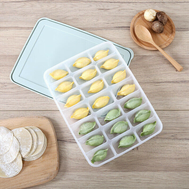 LOCK&LOCK Frozen Dumpling Box Set, Plastic Storage Container, Refrigerator Cold Storage Box, 21 Compartments * 2, Storage Container HFL8511S2M