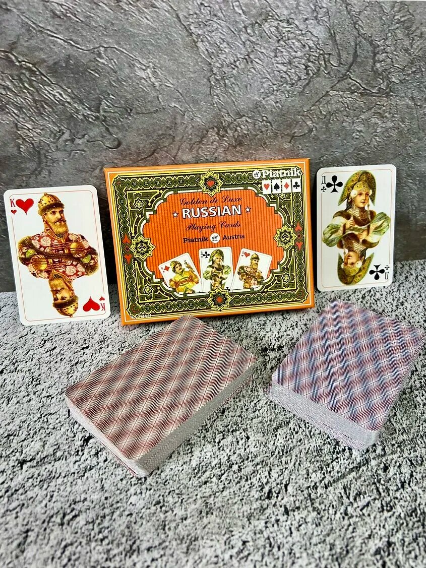 Карты игральные набор 2 колоды по 55 шт. "Золотая Россия", Piatnik