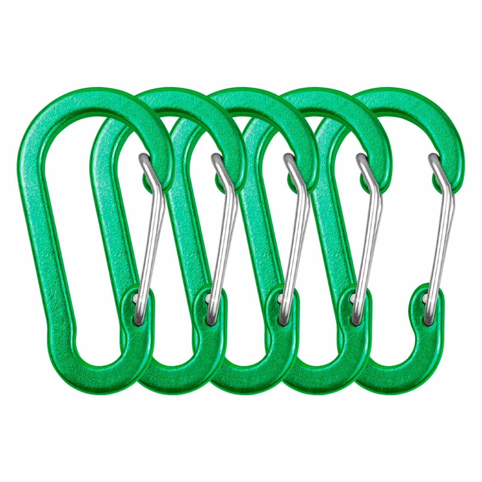 Карабины из алюминия, набор из 5/10/12 шт. Зеленый, Green 5pcs