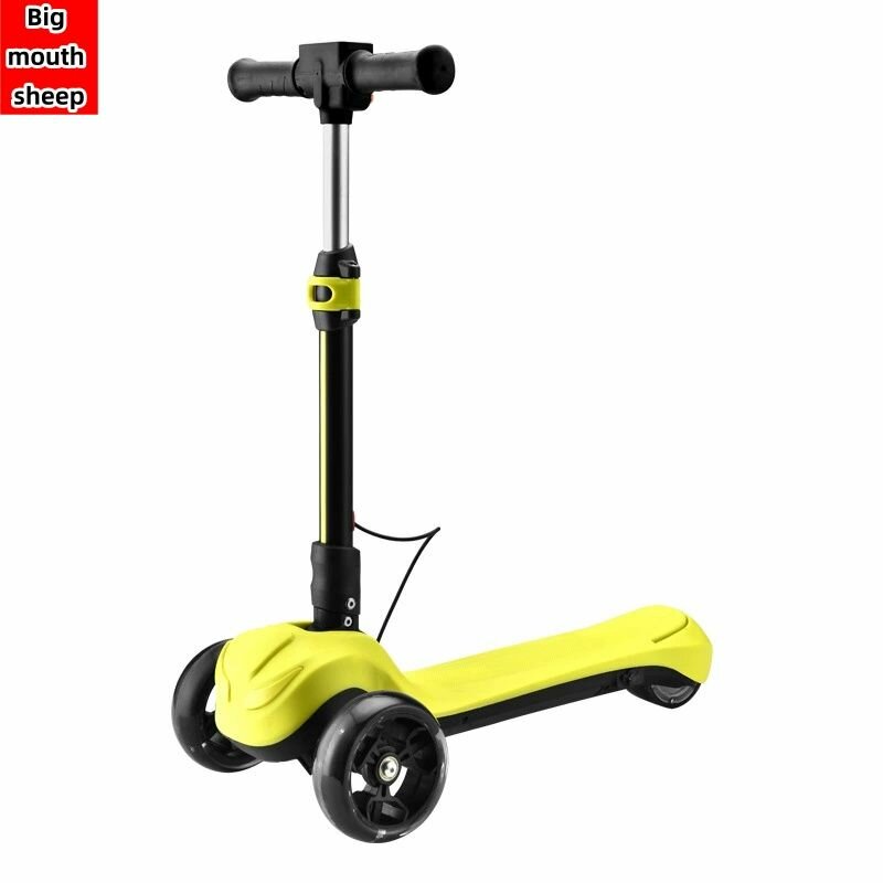 Детский трёхколёсный электросамокат 4-16 лет складной портативный с электроприводом, Bluetooth-музыка, 120 минут автономной работы, светящиеся колёса