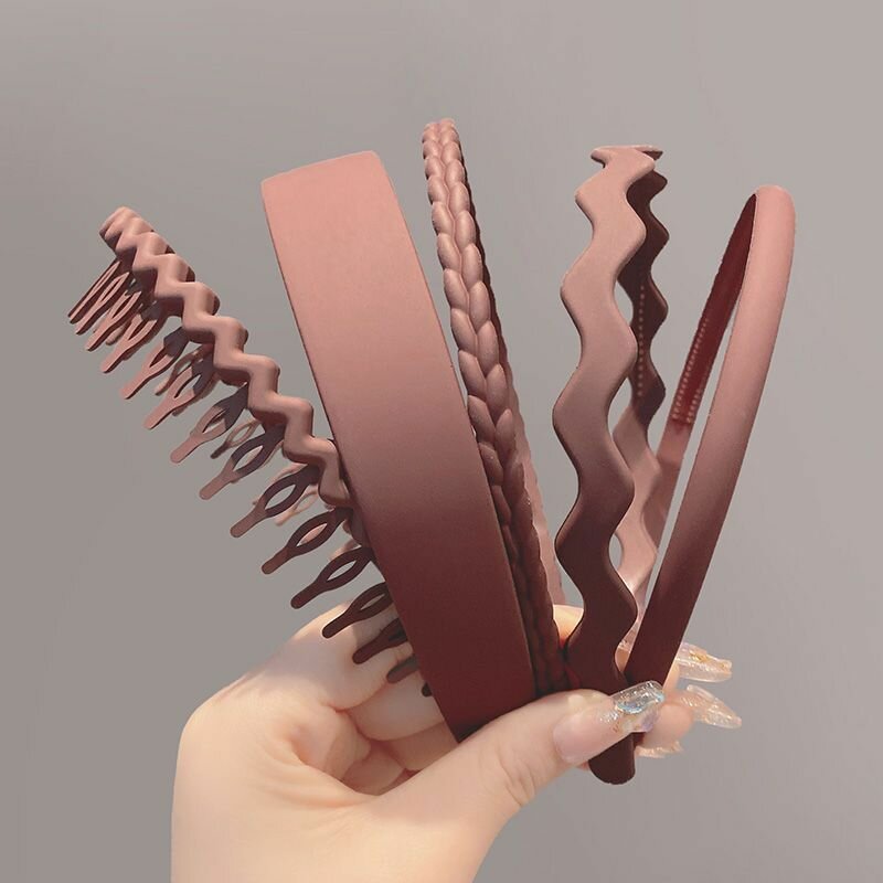 Повязка на голову "5 частей", винно-красная