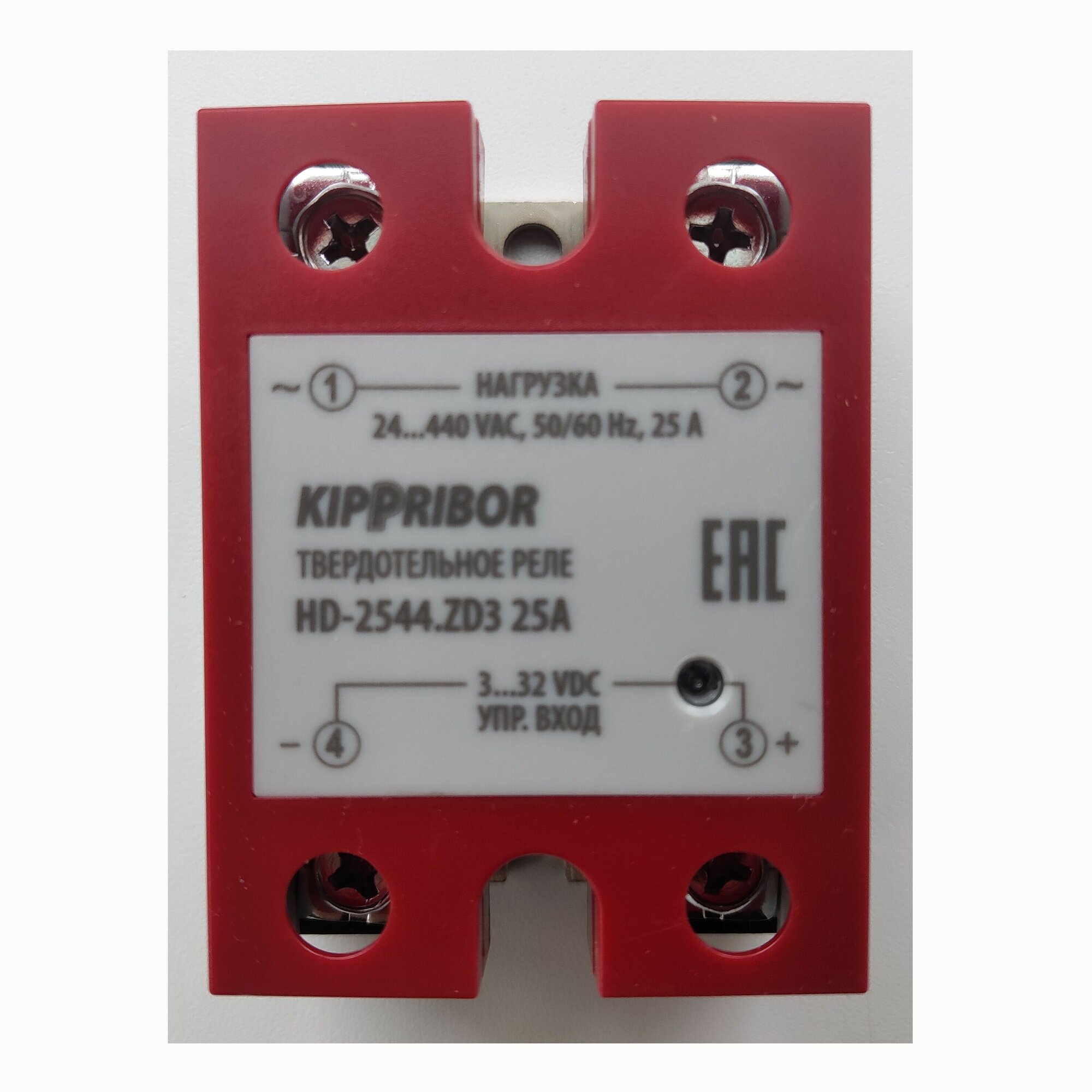 Однофазное твердотельное реле KIPPRIBOR HD-2544. ZD3 (M02), 25А, 3-32V DC