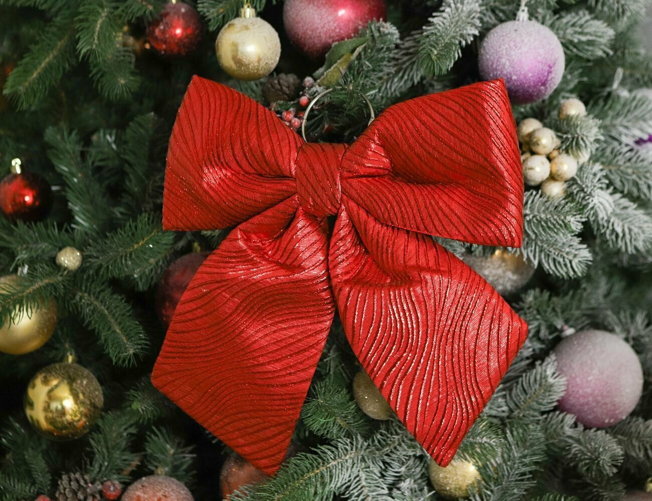 Бант для декорирования лючиано, красный, 37х34 см, Due Esse Christmas XNA24003541