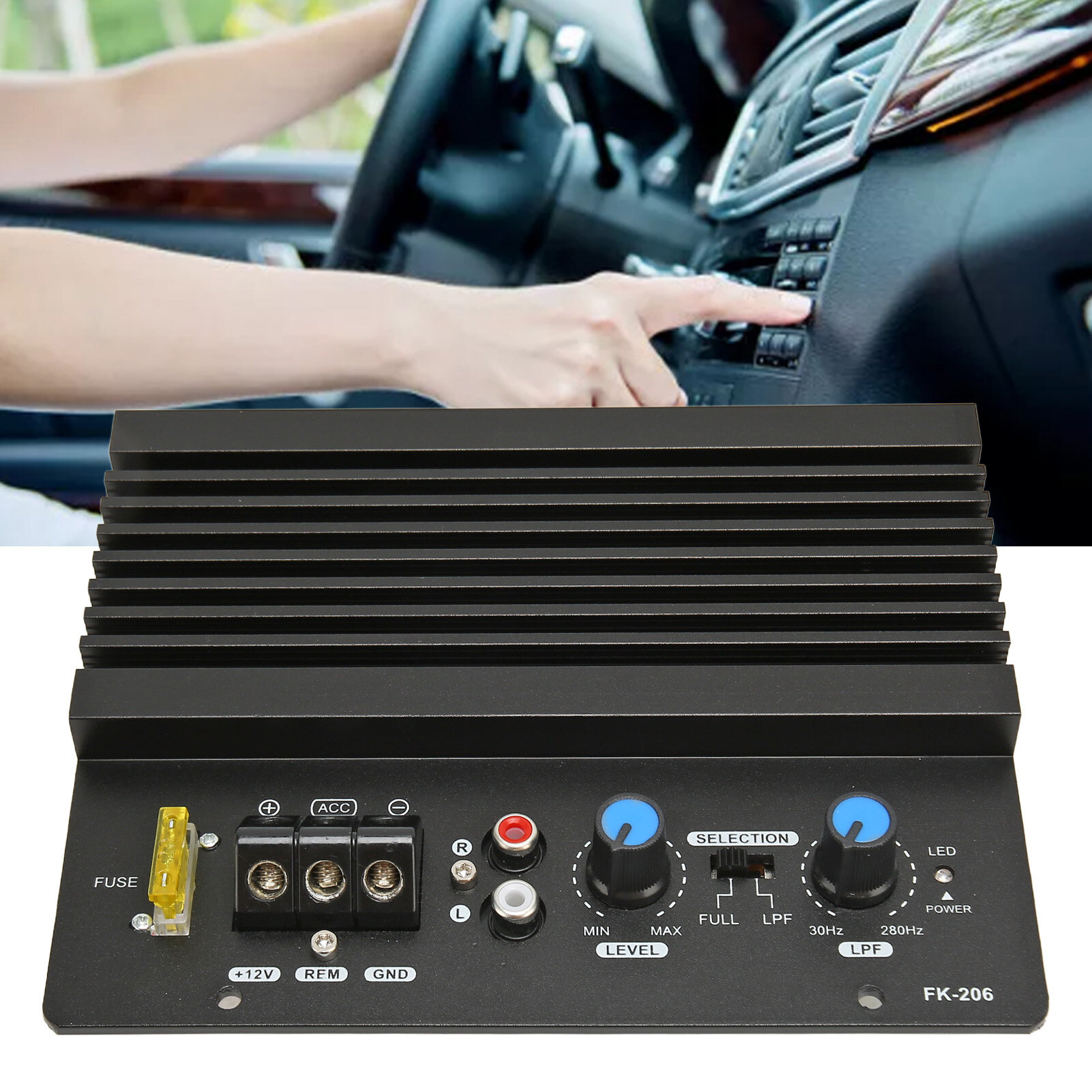 Модуль платы цифрового усилителя Fk 206 12V высокой мощности для сабвуфера автомобиля, 1 шт, материал алюминиевый сплав