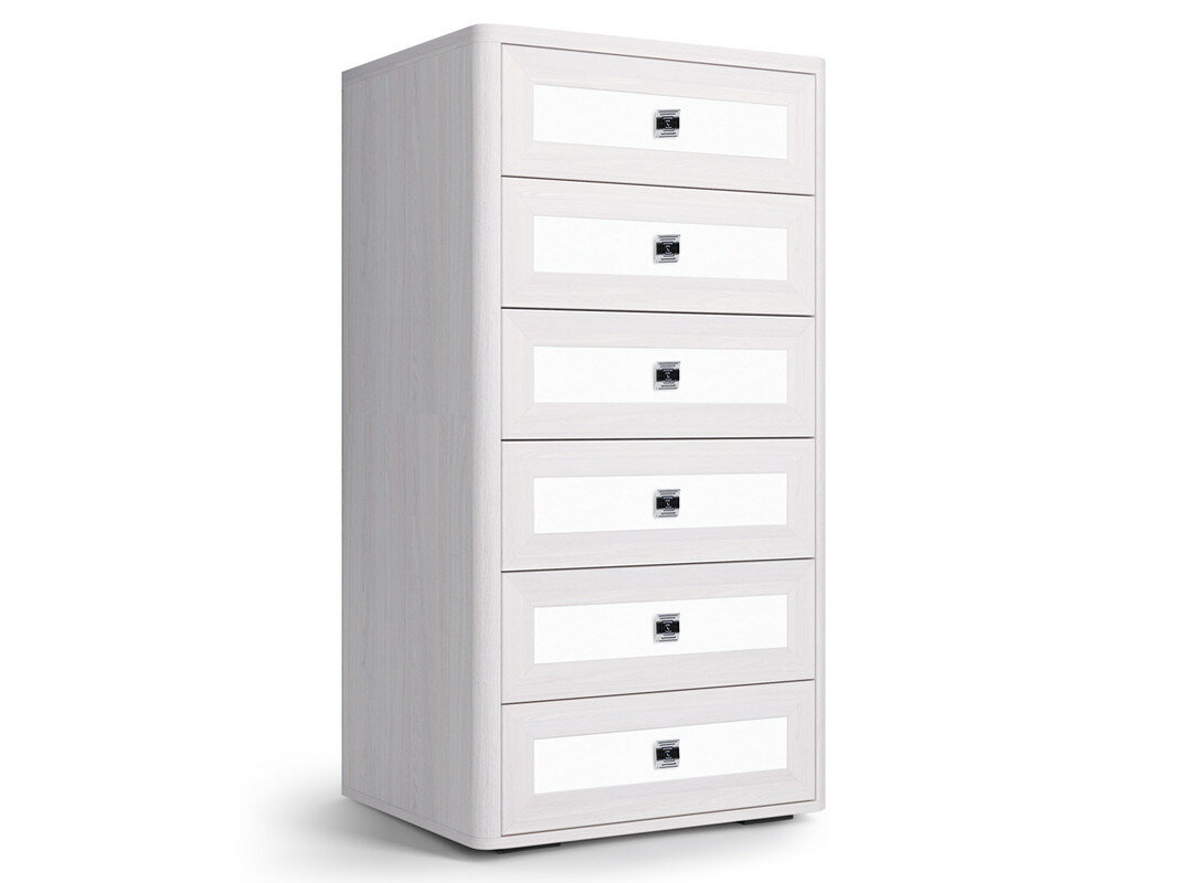 Комод высокий с 6-ю ящиками, современный, из ЛДСП, ясень анкор светлый