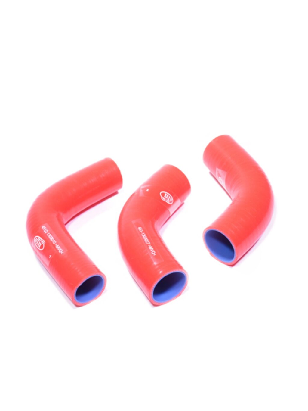 Патрубок системы охлаждения для а/м УАЗ (1 дл. + 2 кор.) (90 л. с.) ПТП64 красный MVQ