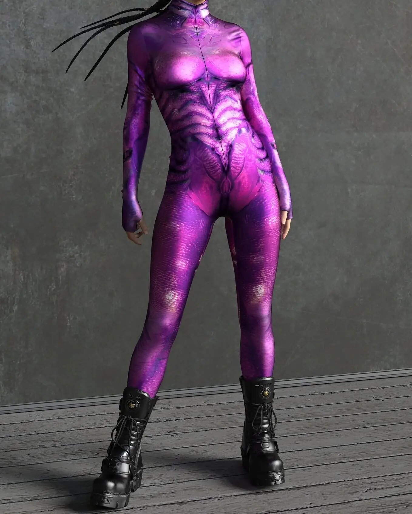 Женский панк комбинезон «Ужасы монстров»