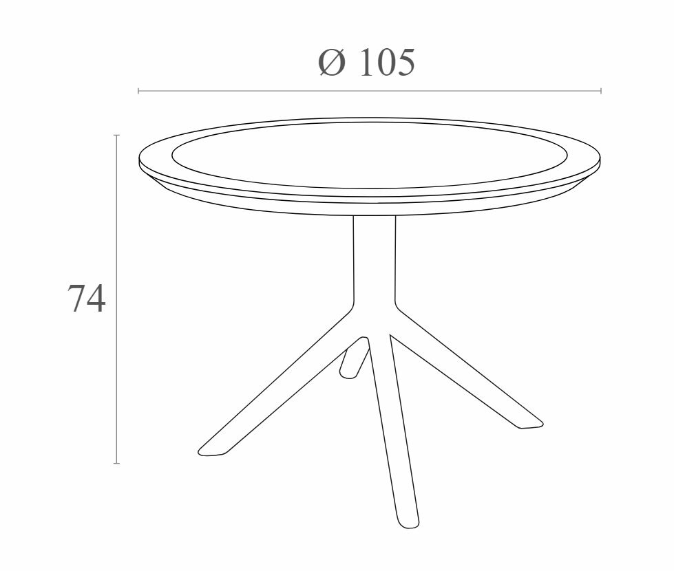 Стол пластиковый ReeHouse Sky Table Ø105 Темно-Серый 6784818902