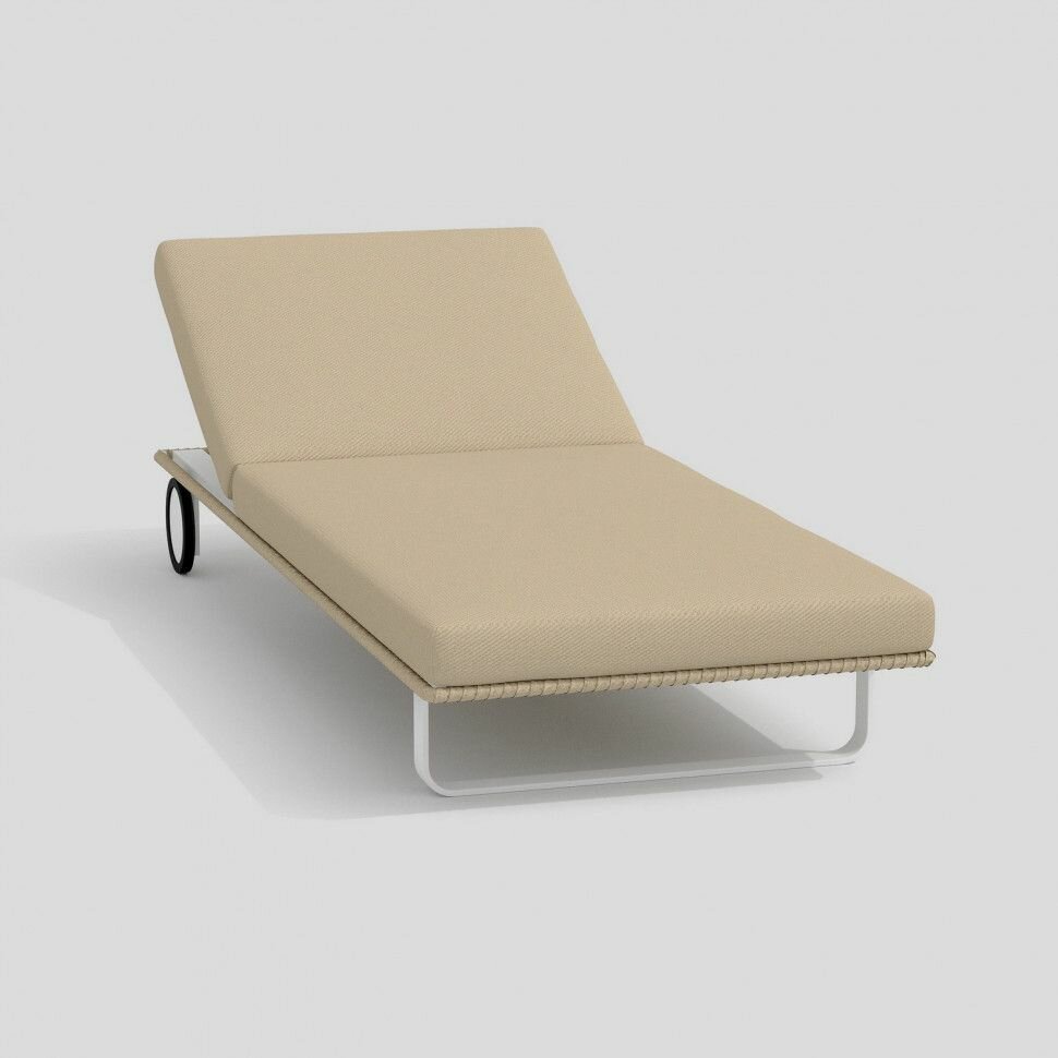 Шезлонг Ideal Patio Costa Белый/Бежевый Размеры: Высота 250мм Глубина 780мм Ширина 2030мм