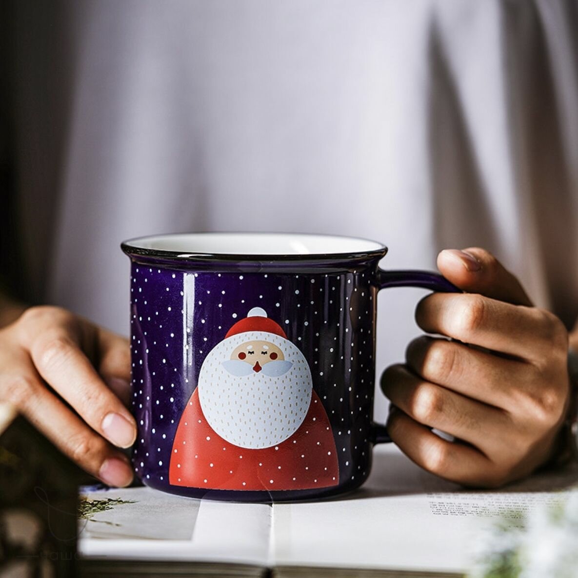 Кружка новогодняя, кружка Дед Мороз 400 мл