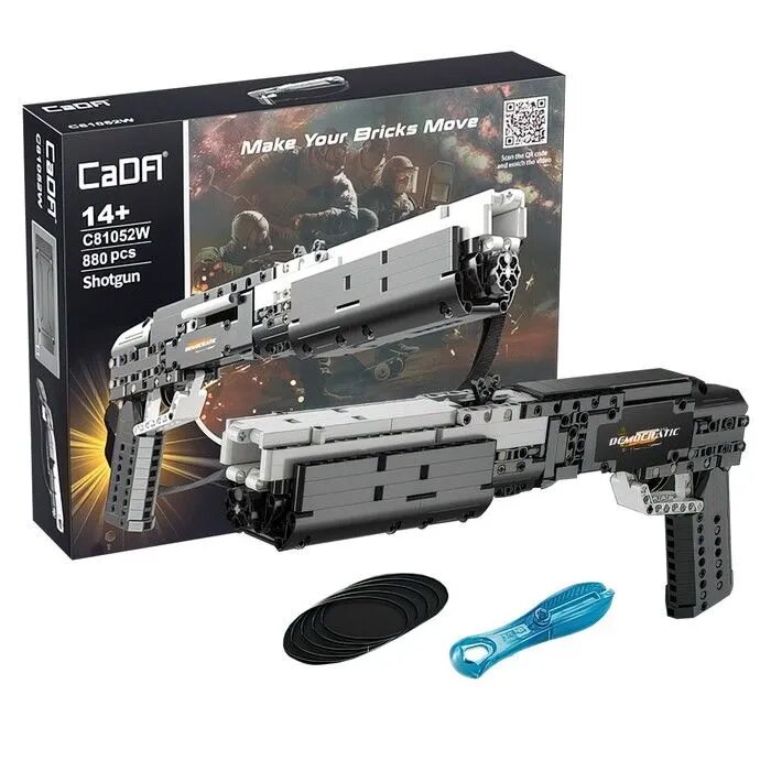 Конструктор CADA "Техно", Дробовик, 2 варианта сборки, 880 деталей