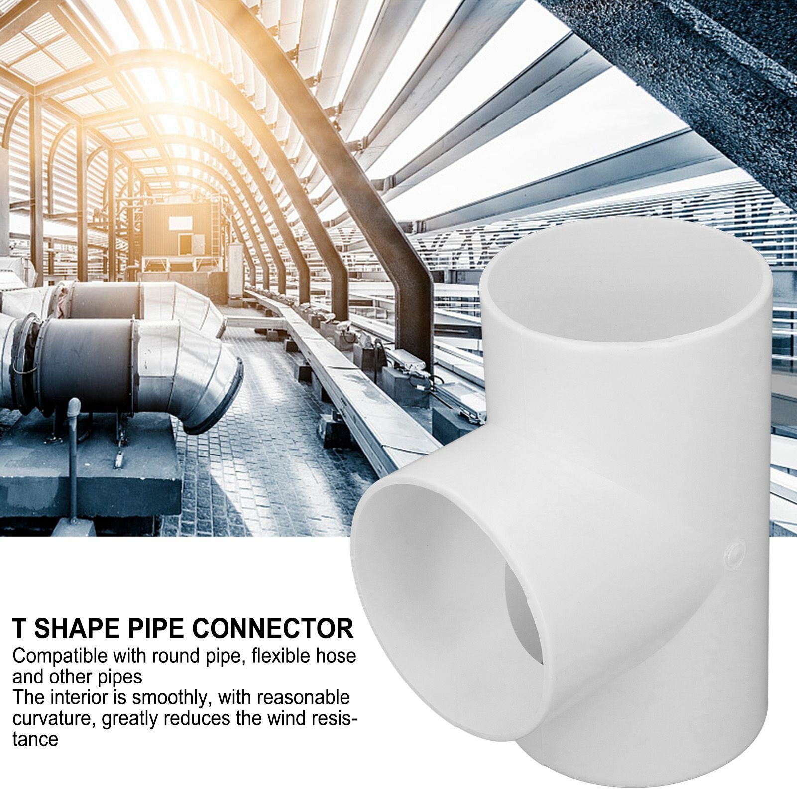 3-ходовой соединитель воздуховода, коррозионностойкий ПВХ, Т-образный круглый фитинг для труб, 3 отверстия, адаптер для шланга, разветвитель, 4 дюйма