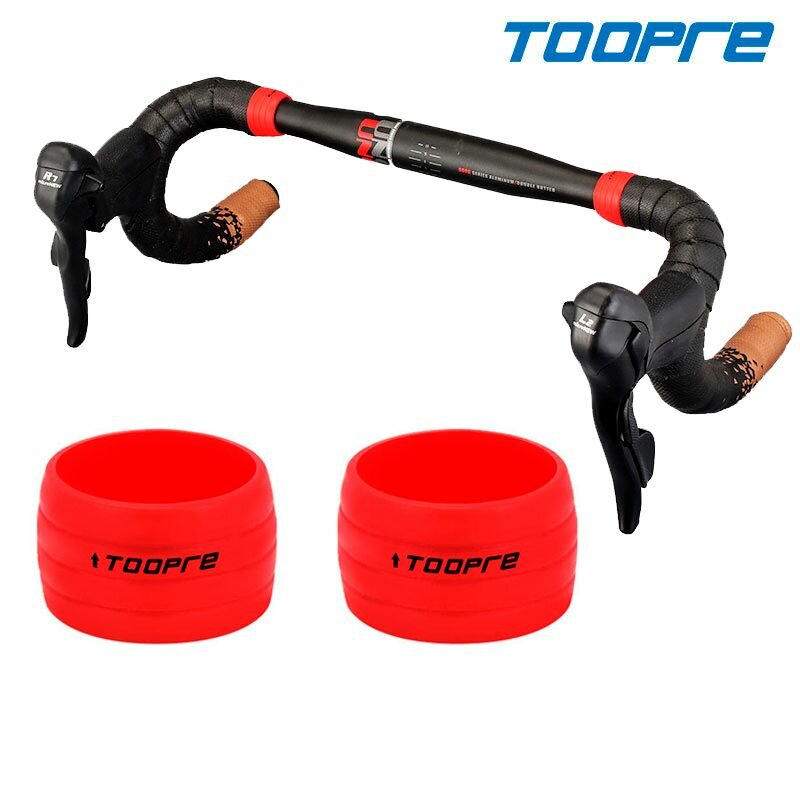 Силиконовое кольцо фиксатор обмотки руля TOOPRE ширина 20мм, 2шт, красный цвет