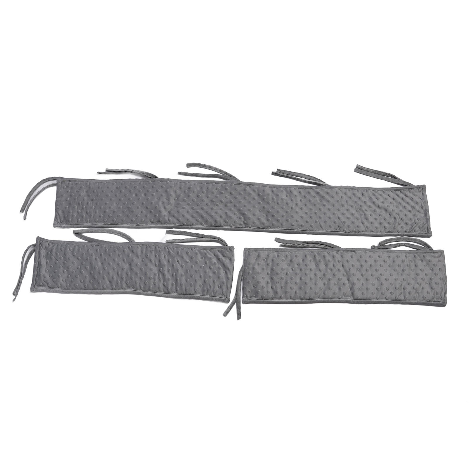 3 шт. бампер для детской кровати, раздельный тип, мягкий защитный рукав для детской кровати, пузырчатая бархатная ткань, защитный край, серый