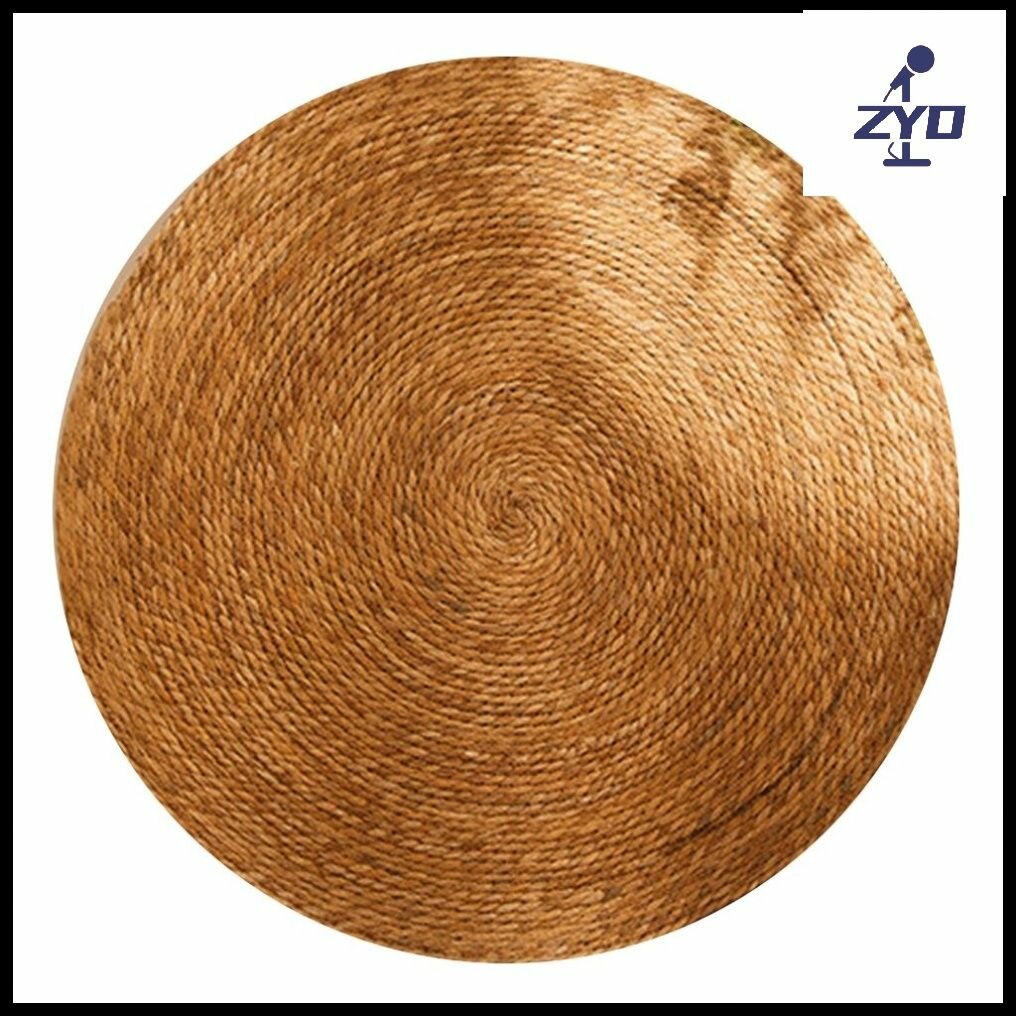 Эксклюзивный плетеный коврик из натуральной соломы ручной работы для йоги фитнеса релаксации украшения кухни или отдыха на природе круглой формы