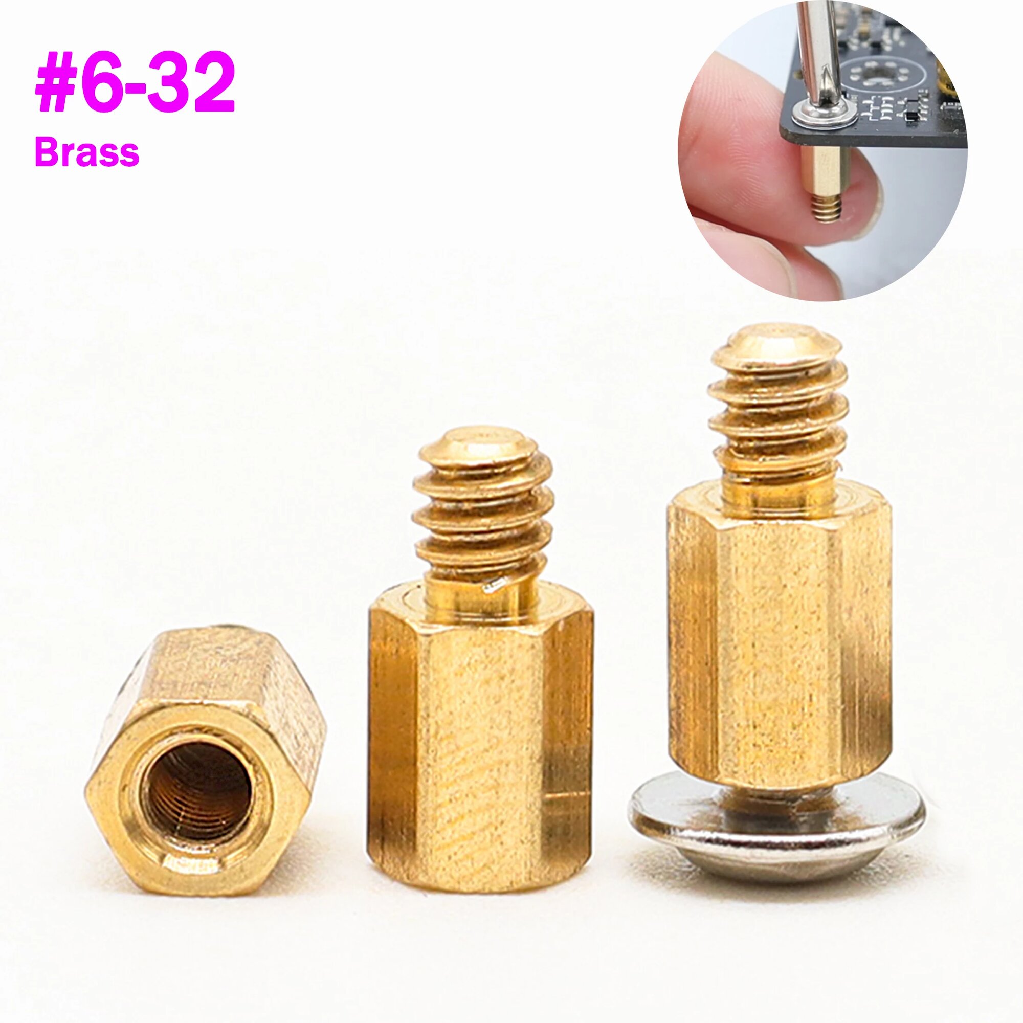 Латунные стойки для материнской платы 6 # -32x6.4+4 10Pcs