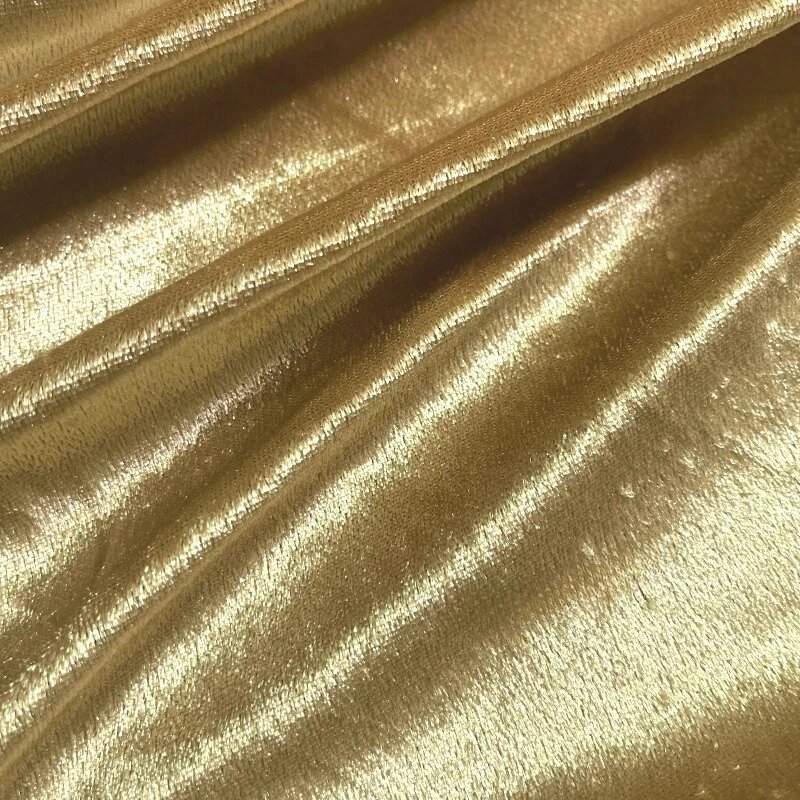 Золотой бархатный трикотажный материал для рукоделия Golden yellow, 1M
