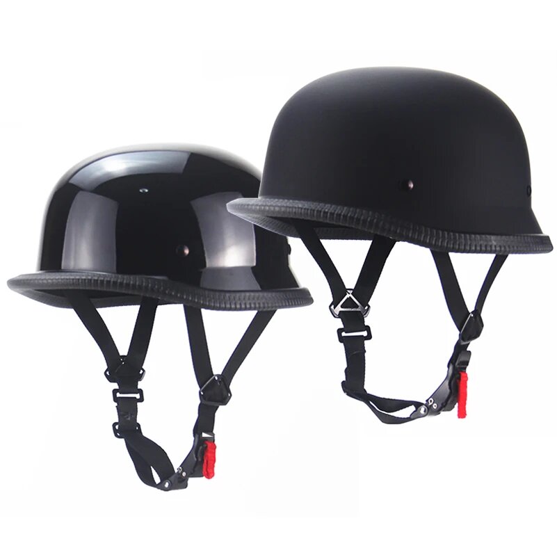 M/L/XL/XXL мотоциклетный шлем Casco мото шлем половина лица винтажный ретро немецкая шлем для скутера ярко-черный автомобильный Стайлинг DOT, L, Черный, Мужской