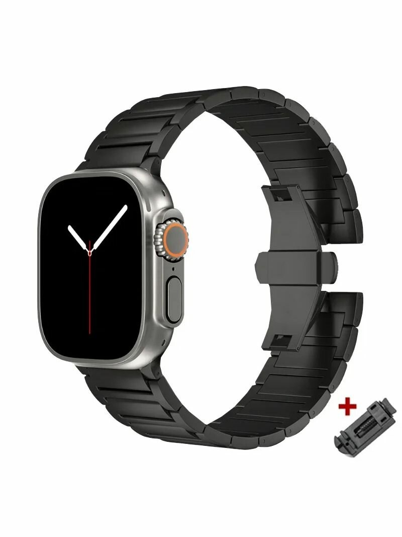 Роскошная титановая лента для Apple Watch Ultra 2 49 мм Мужский стиль ремней для серии IWatch10 9 8 7 6 5 4 Se 45MM 44MM 42 Металлический браслет