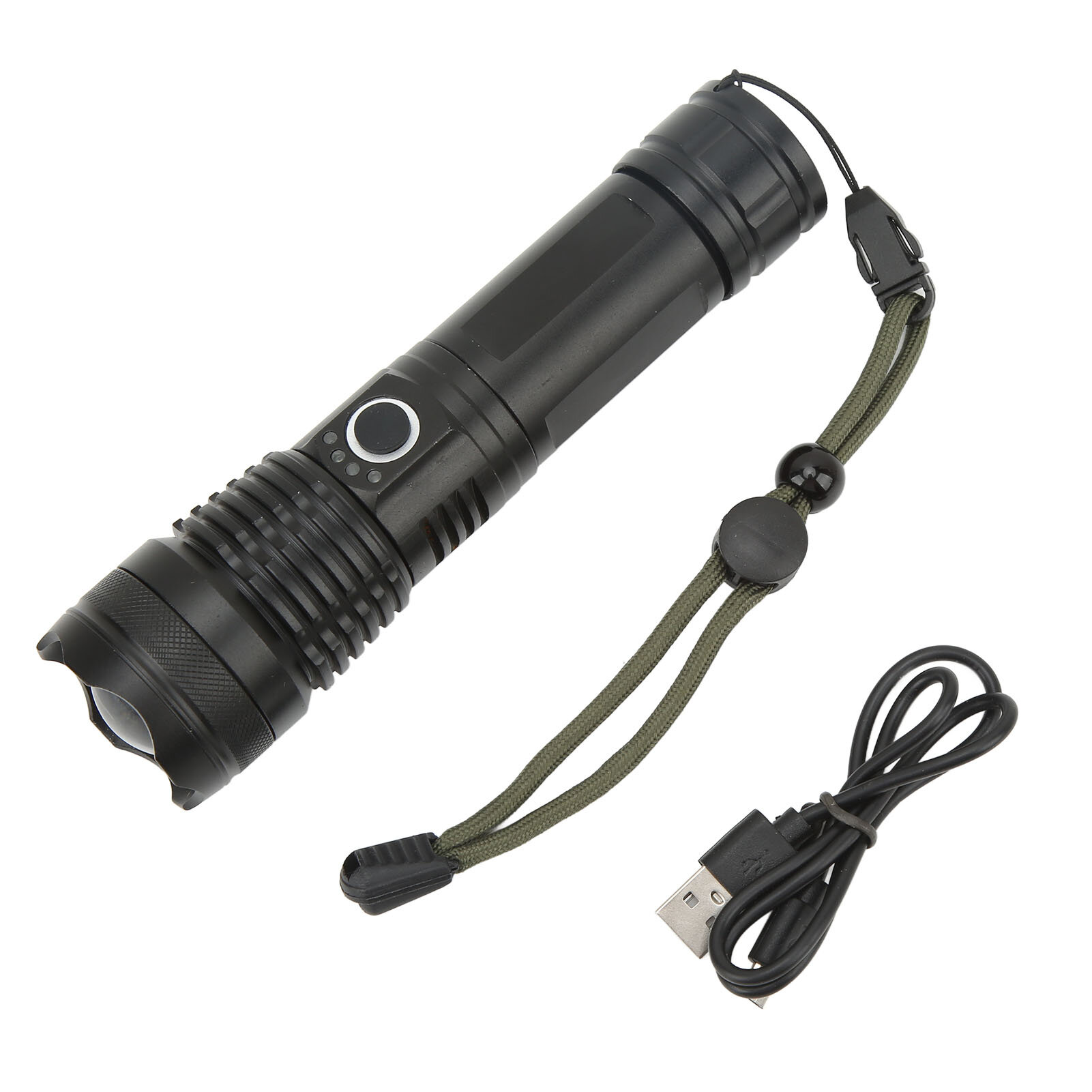 Фонарик с USB-зарядкой, суперяркий светодиодный фонарик из алюминиевого сплава с USB-кабелем, водонепроницаемый фонарик для активного отдыха на открытом воздухе и в помещении