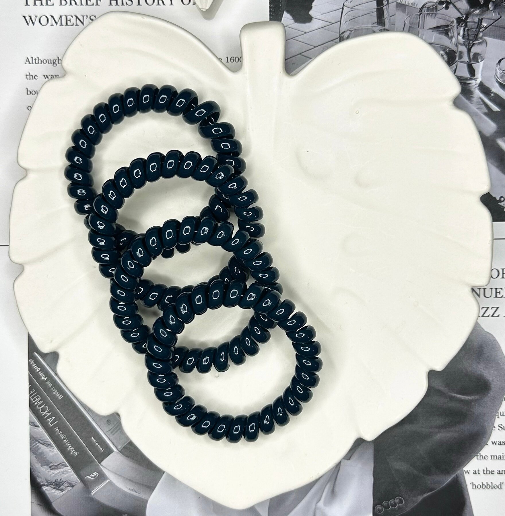 Набор резинок-спиралек "Малахит", глянцевые, диаметр 4 см, 4 шт.