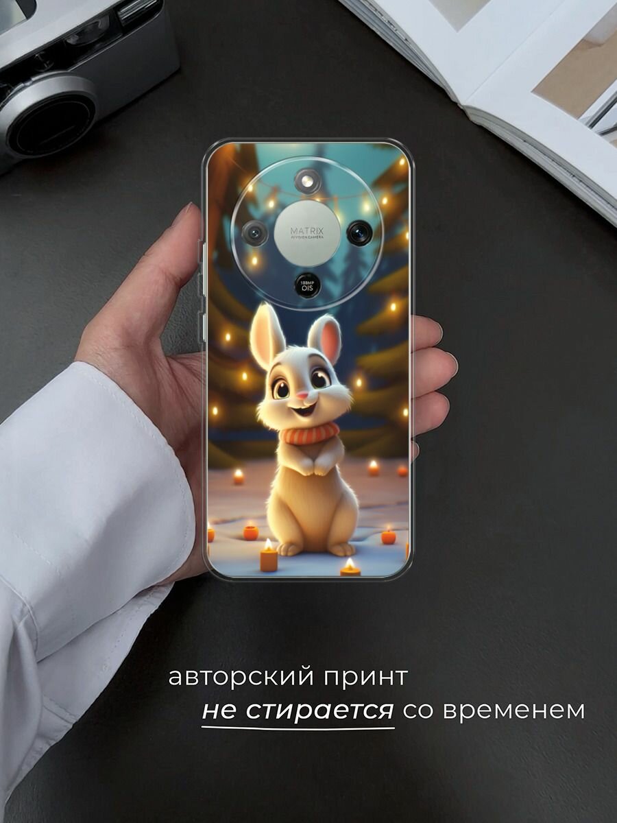 Чехол на Honor X9d / Хонор X9d с принтом Кролик среди свечей — фото 1