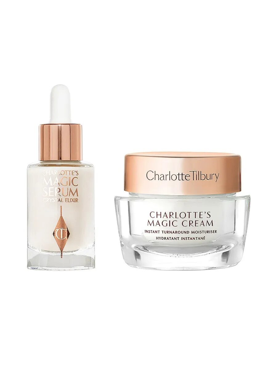 Набор мини Charlotte Tilbury Magic Cream 15мл + Serum Elixir 8мл увлажнение сияние
