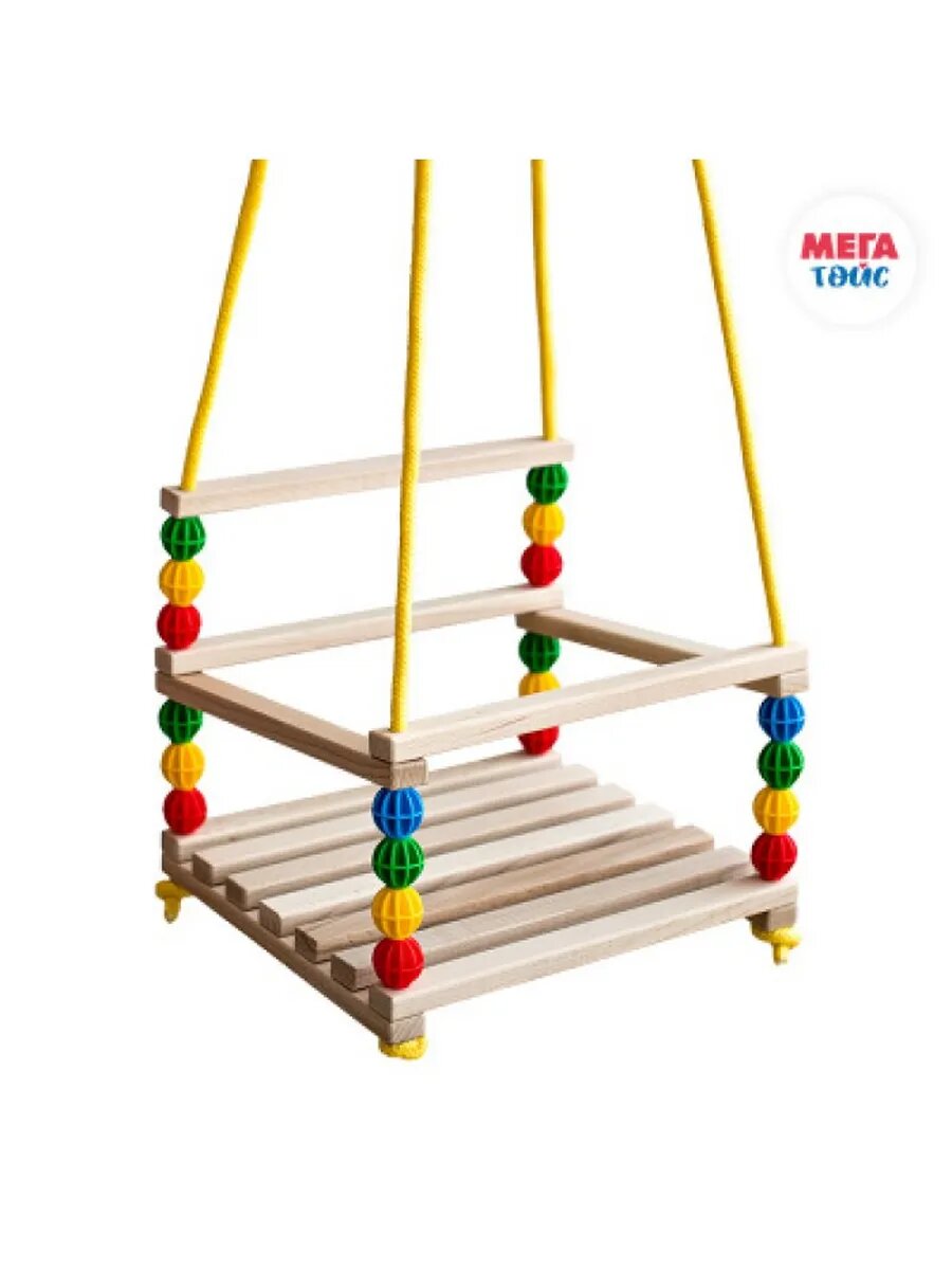 Качели подвесные (деревянные, прямоугольный поручень)